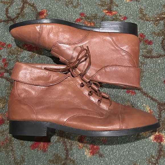 Prima Royale | Shoes | Vintage Prima Royale Tan Leather Lace Up Booties ...